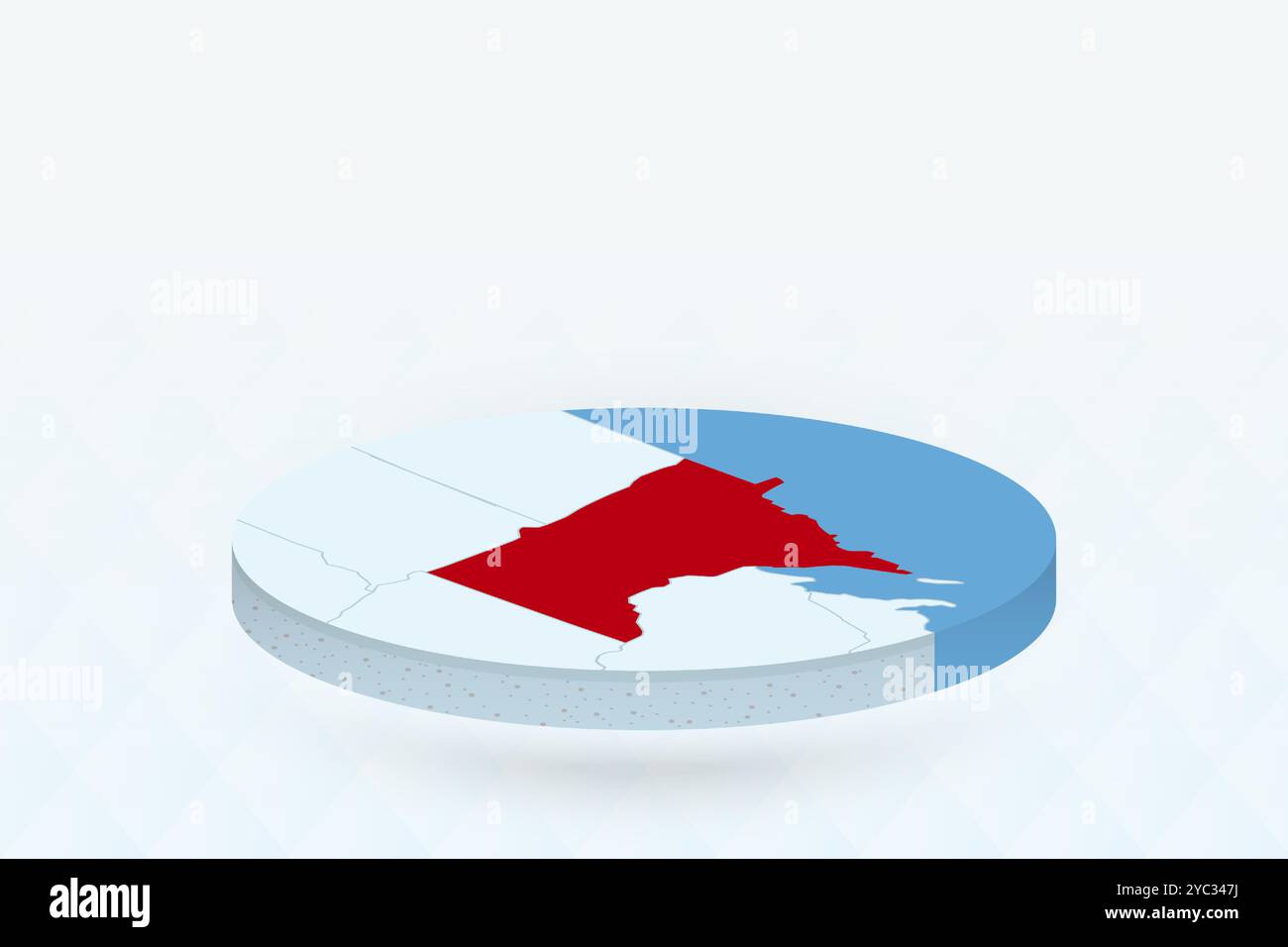 3D Isometric Map Highlighting Minnesota in Red. Vector illustration ...