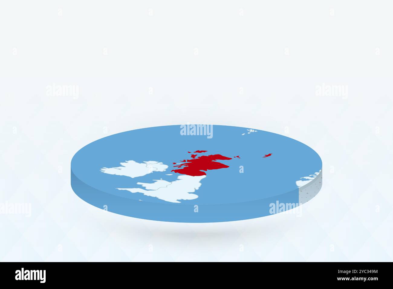 3D Isometric Map Highlighting Scotland in Red. Vector illustration Stock Vector Image & Art - Alamy