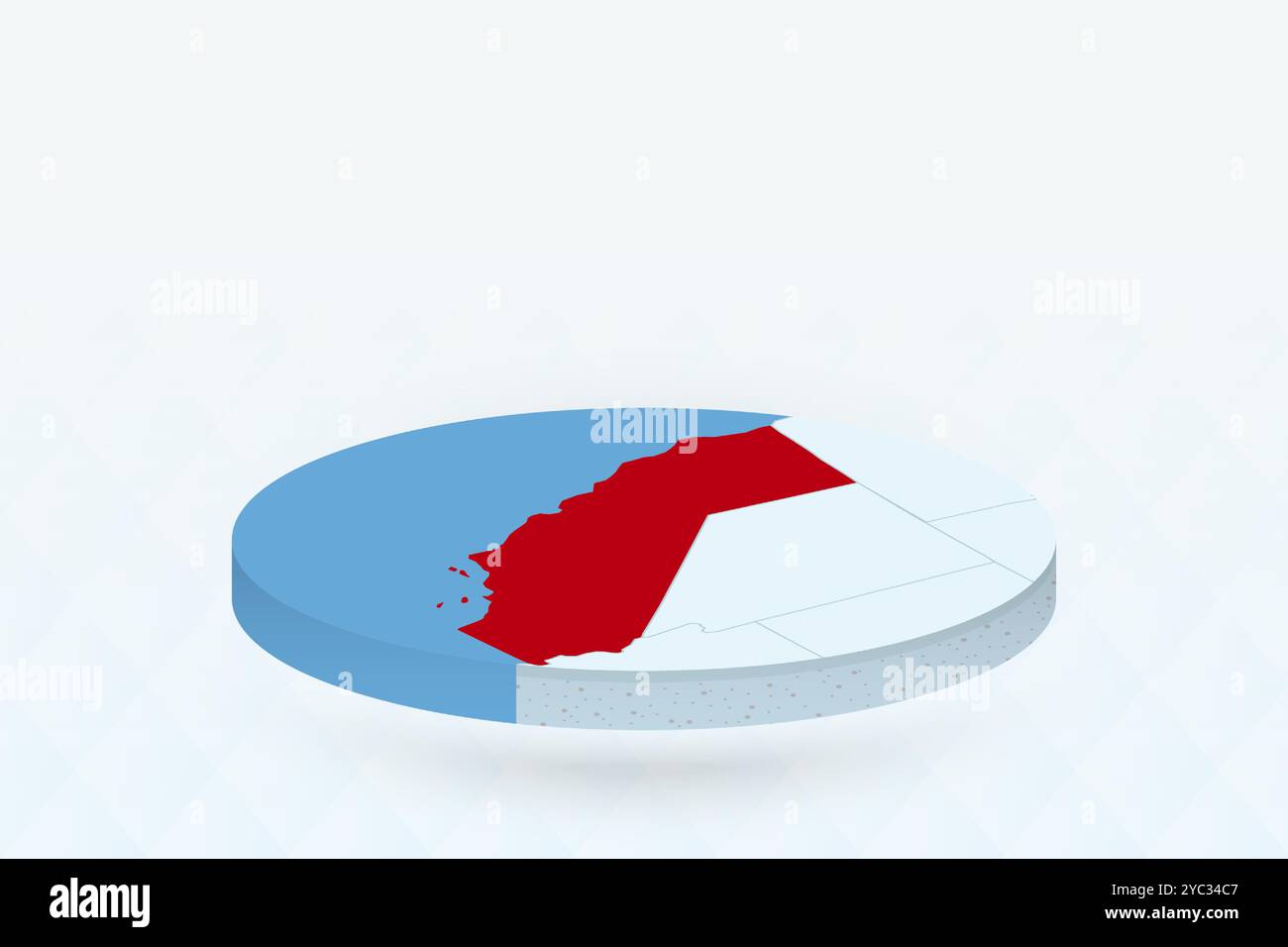 3D Isometric Map Highlighting California in Red. Vector illustration ...