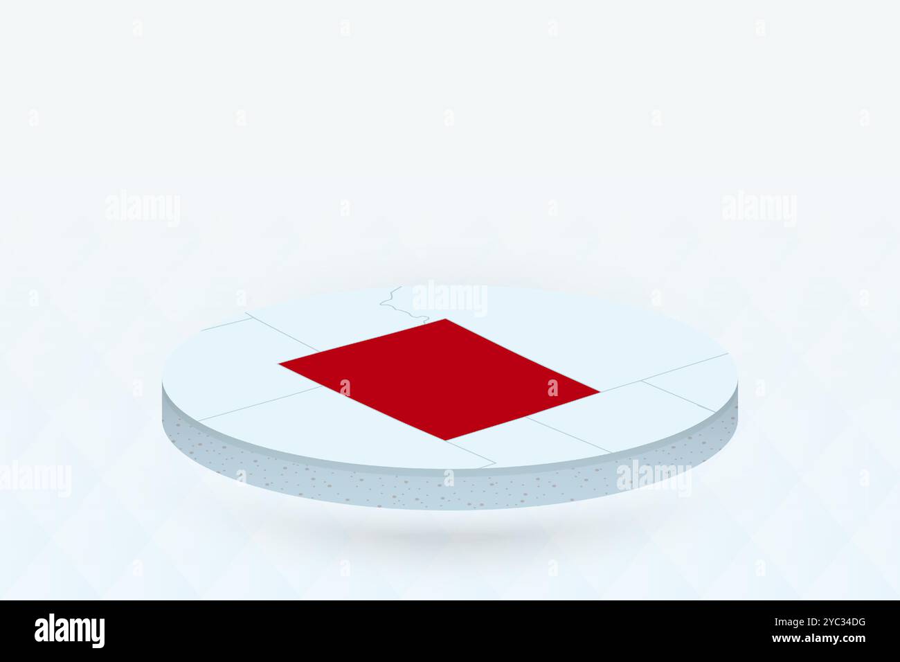 3D Isometric Map Highlighting Wyoming in Red. Vector illustration Stock ...