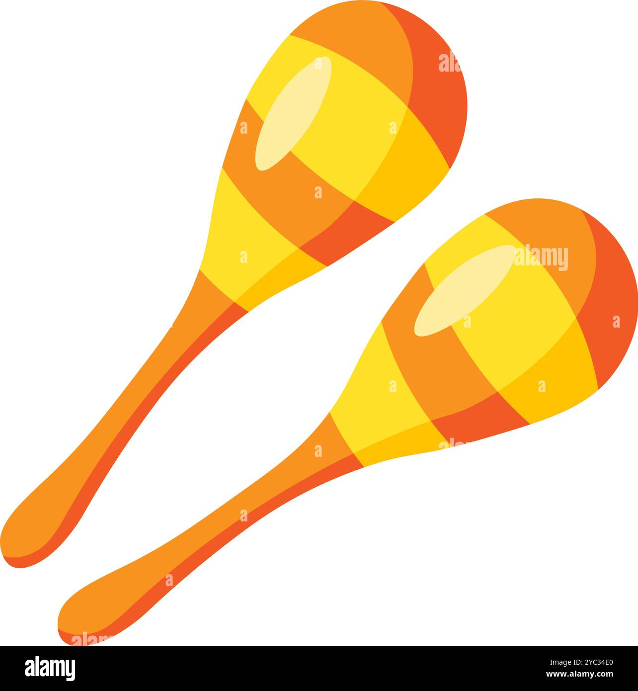 A vibrant vector illustration of maracas percussion in joyful cartoon ...