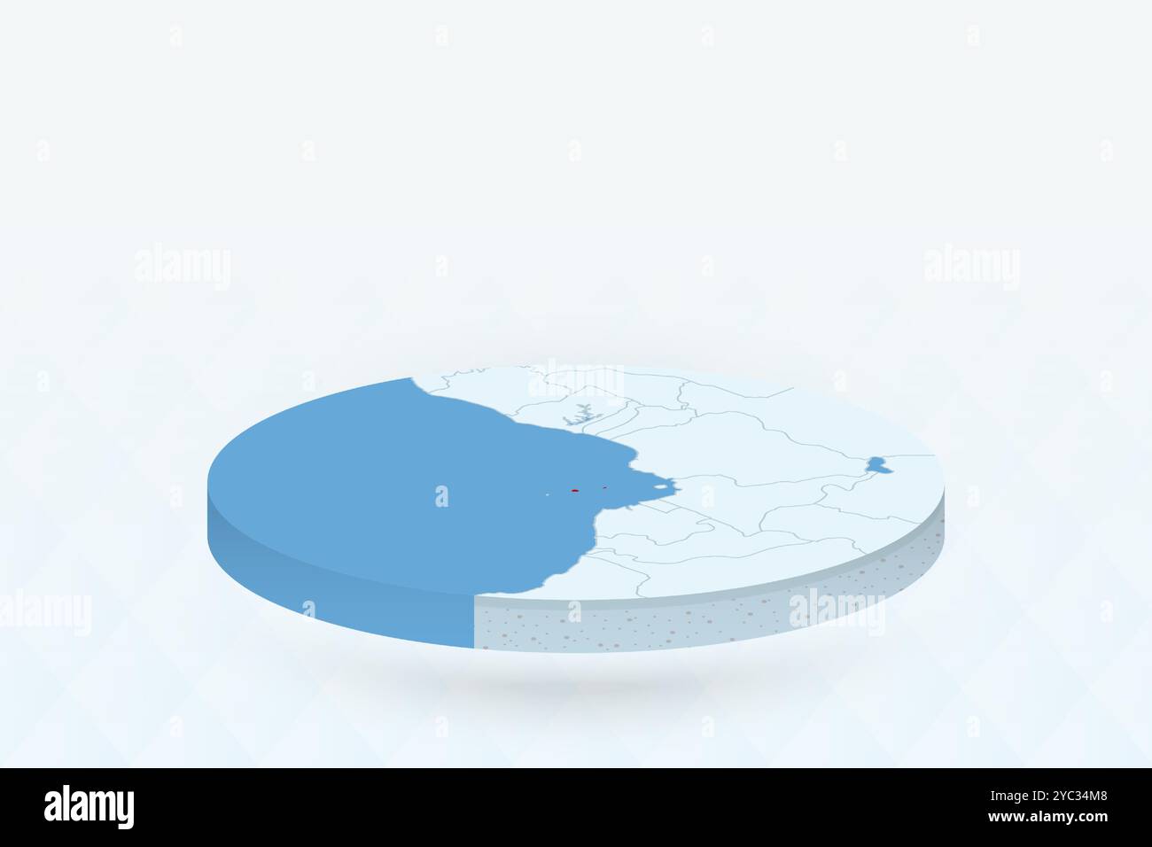 3D Isometric Map Highlighting Sao Tome and Principe in Red. Vector illustration Stock Vector ...