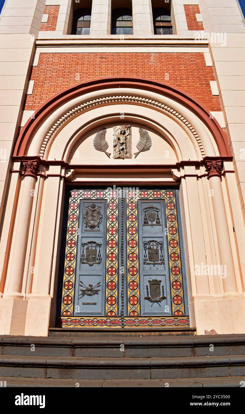 Front door of Metropolitan Cathedral of San Sebastian in Ribeirao Preto ...