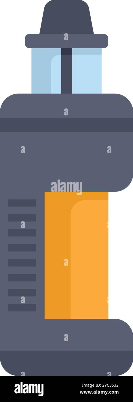 Electronic cigarette mod box device with atomizer tank icon in flat ...