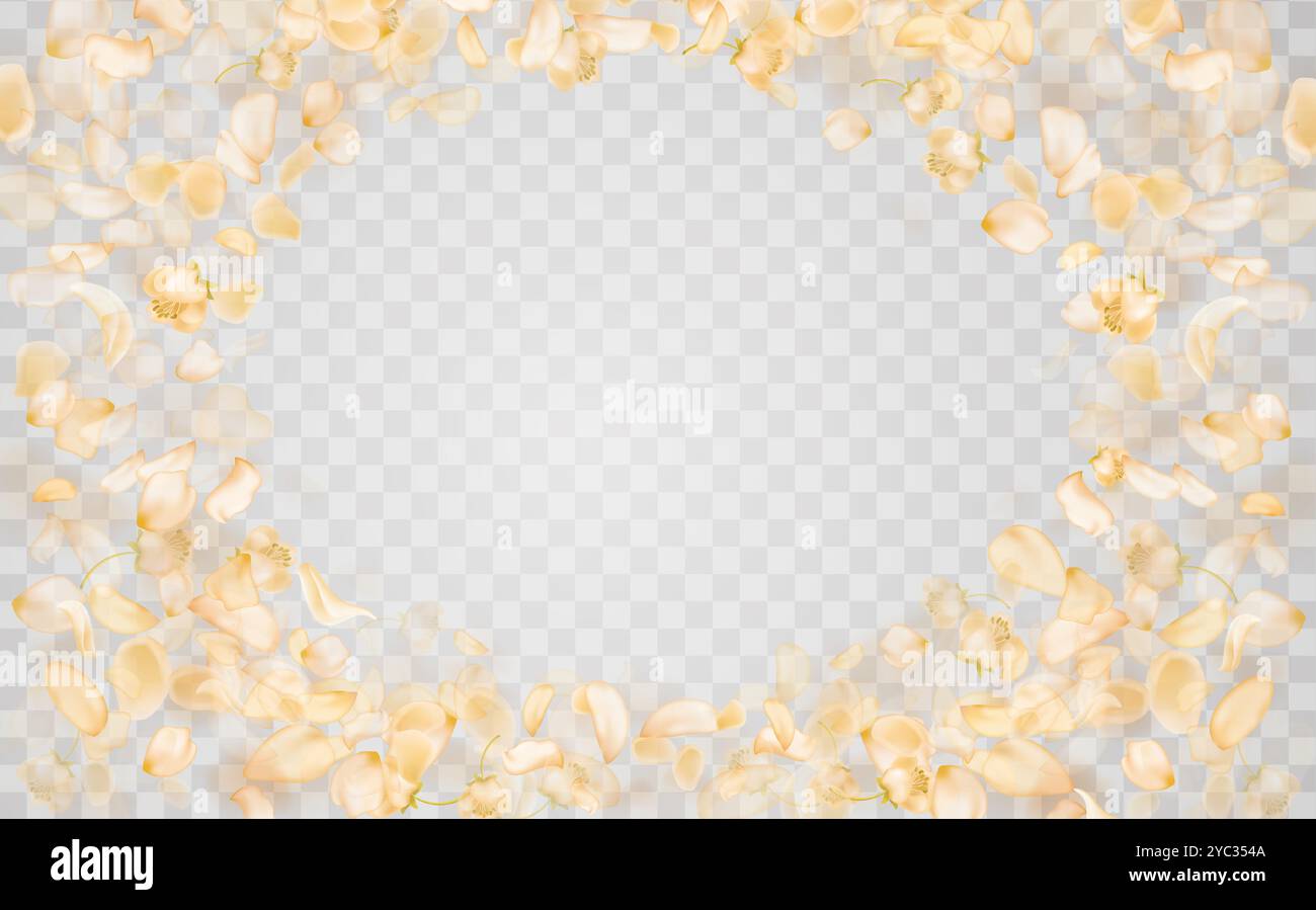 Transparent panoramic horizontal background.Amber flower spring ...