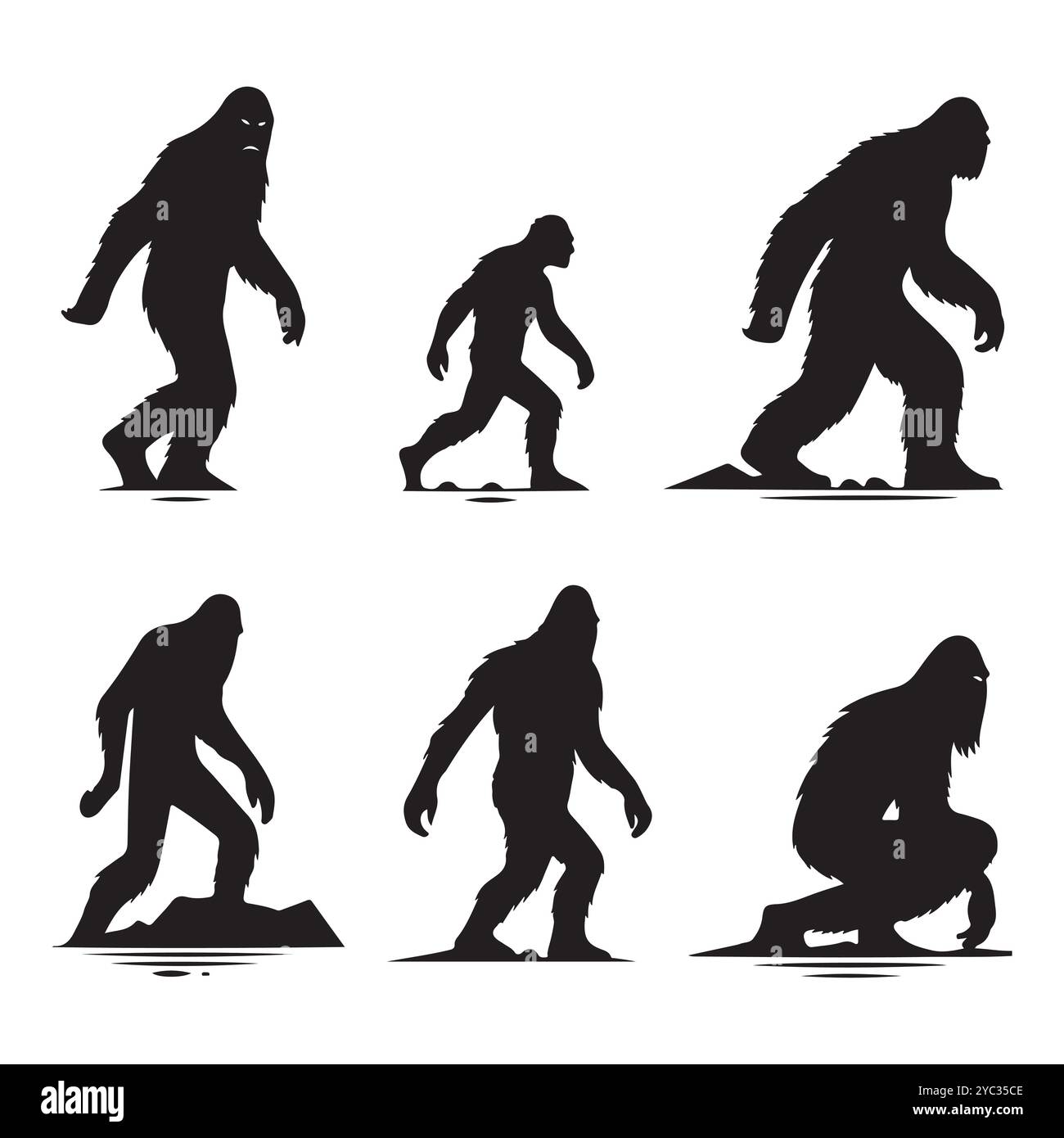 Bigfoot silhouettes Stock Vector Images - Alamy