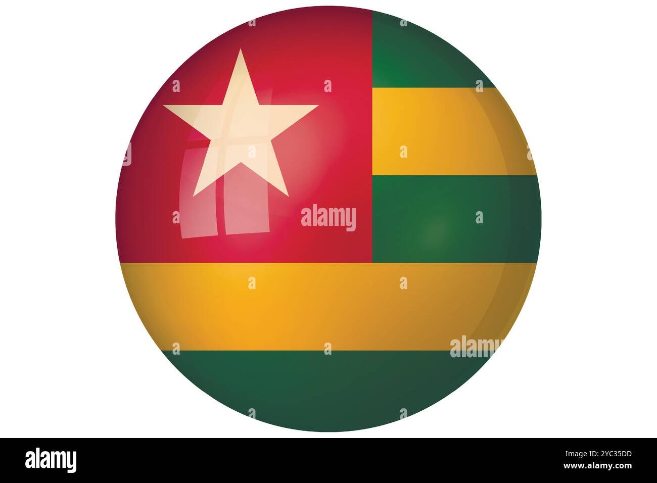 Flag of Togo. National symbol in official colors. Template icon ...