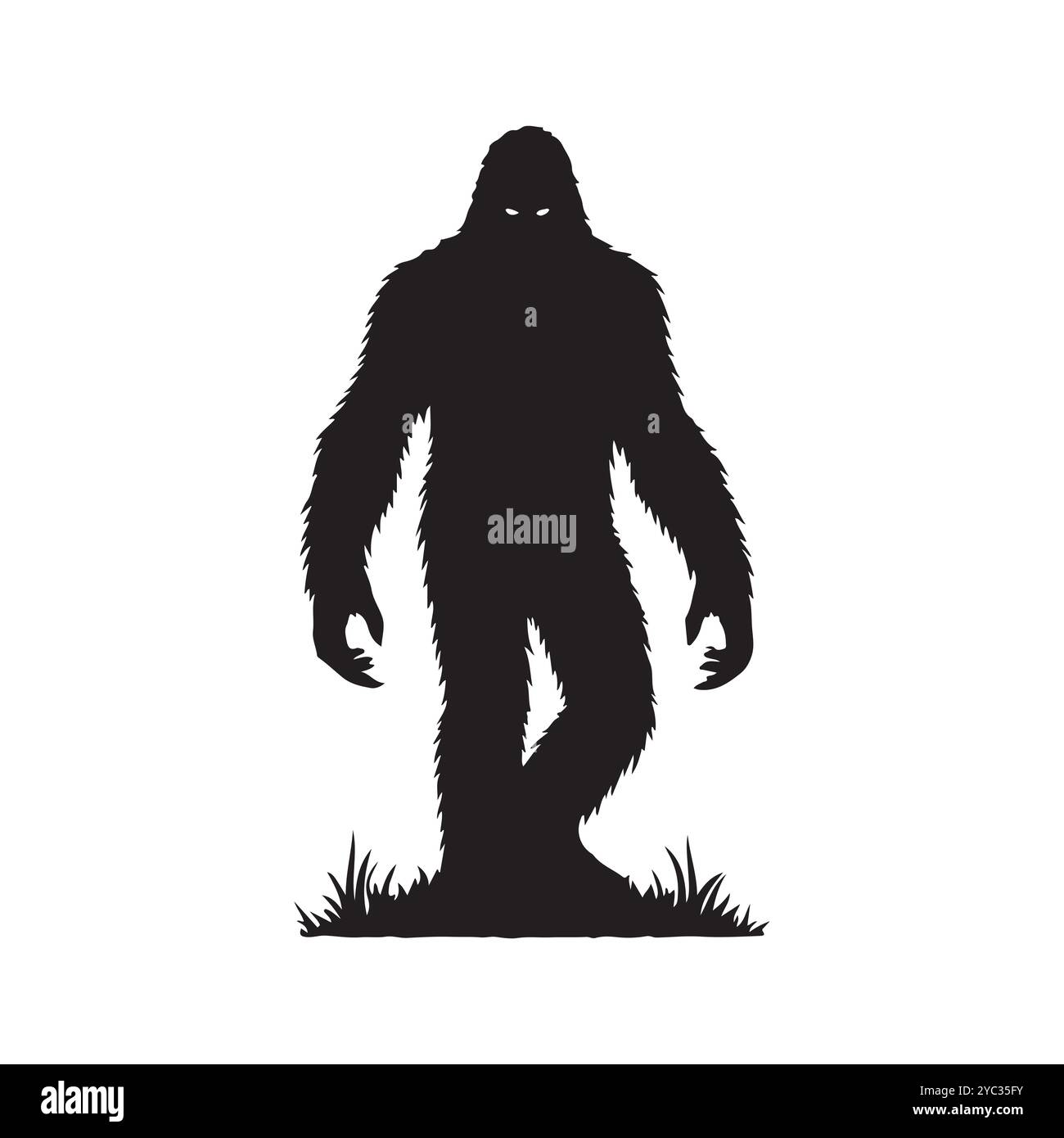 Sasquatch silhouettes isolated on a white background, Vector ...