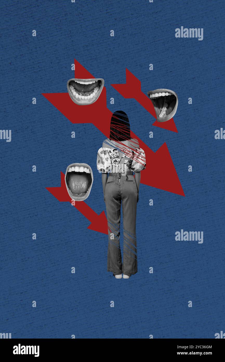 Composite trend artwork sketch image photo collage of abuse harassment ...