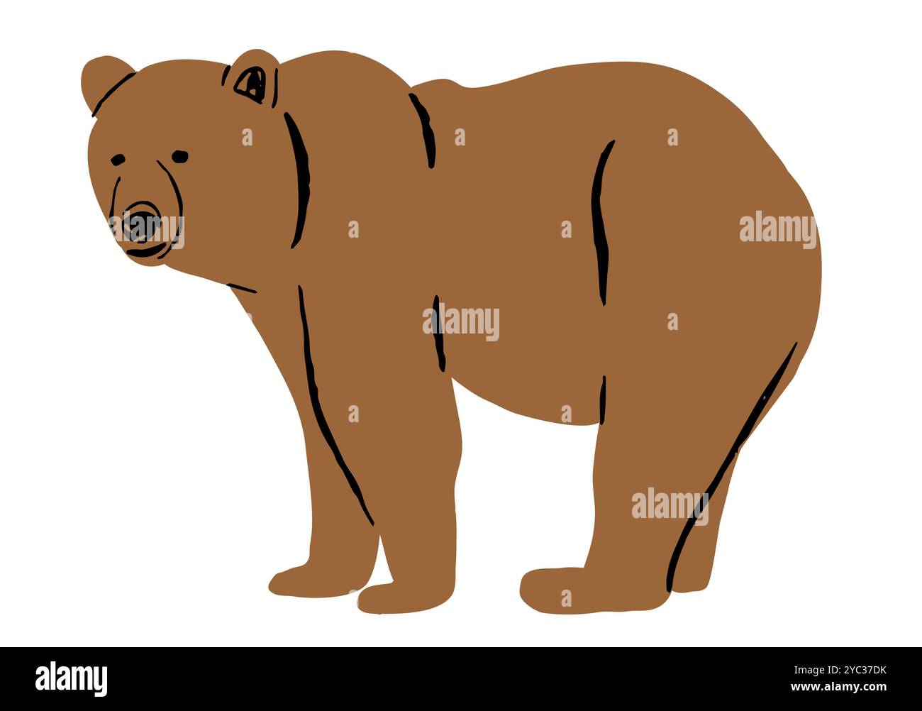 Cartoon Brown Bear. Cute hunting bear. Vector animal character ...