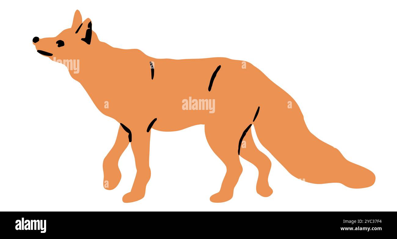 Cartoon red fox funny foxes with black paws hi-res stock photography ...