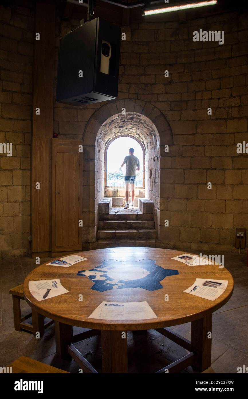 Yorkshire, UK – 23 July 2024: Conisbrough Castle’s main chamber was ...