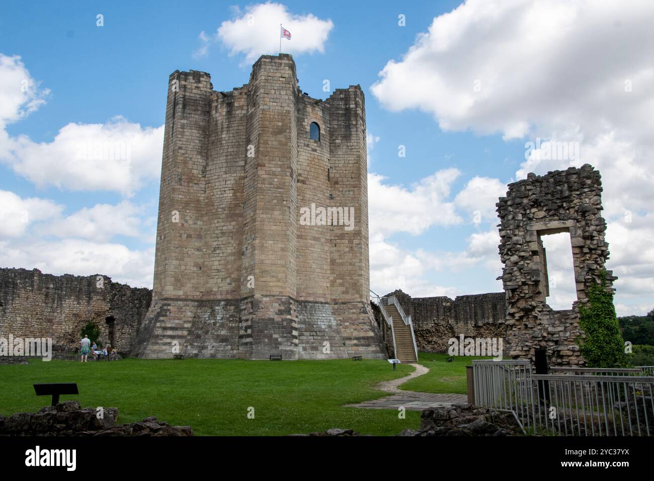 Yorkshire, UK – 23 July 2024: The Keep at Conisbrough Castle is six ...