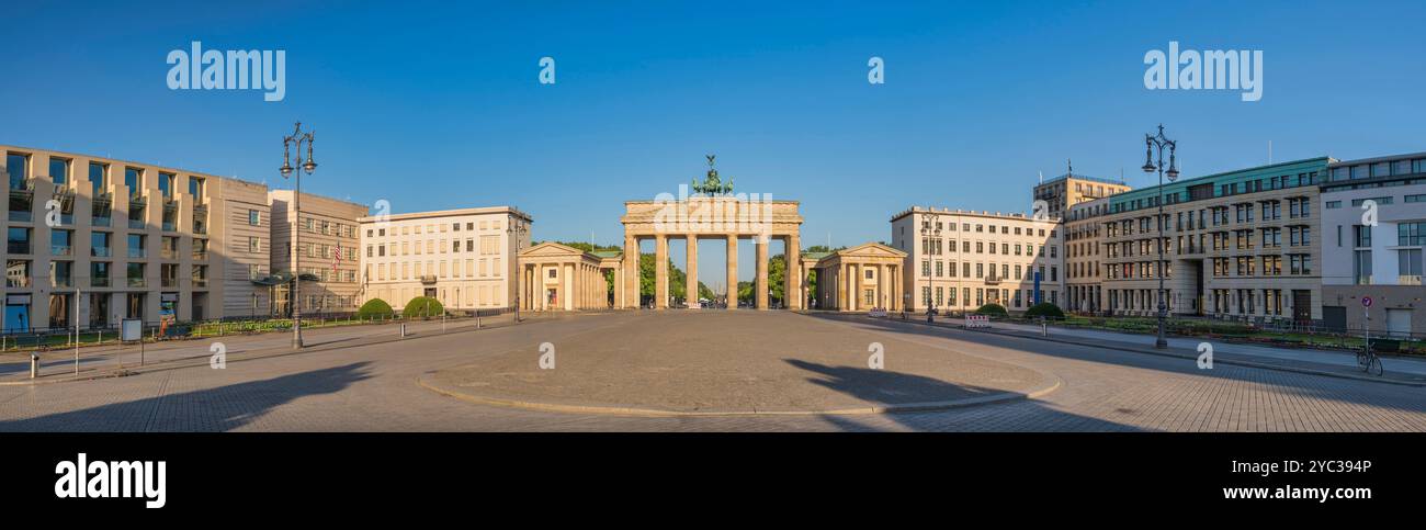 Berlin Germany, panorama city skyline at Brandenburg Gate ...
