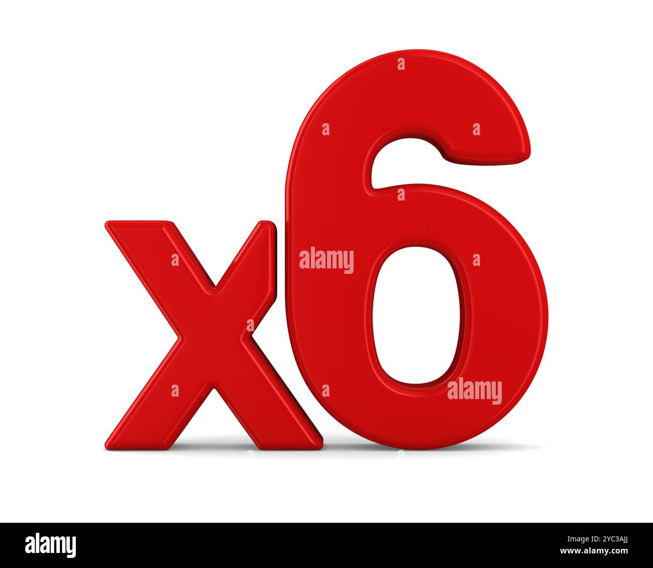 Red x6 symbol on white background. Isolated 3d illustration Stock Photo ...