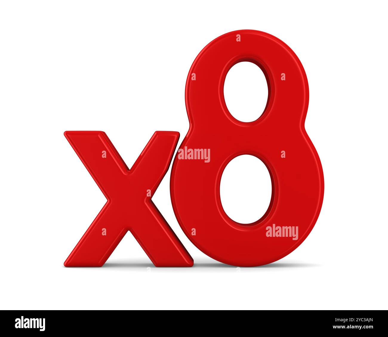 Red x8 symbol on white background. Isolated 3d illustration Stock Photo ...