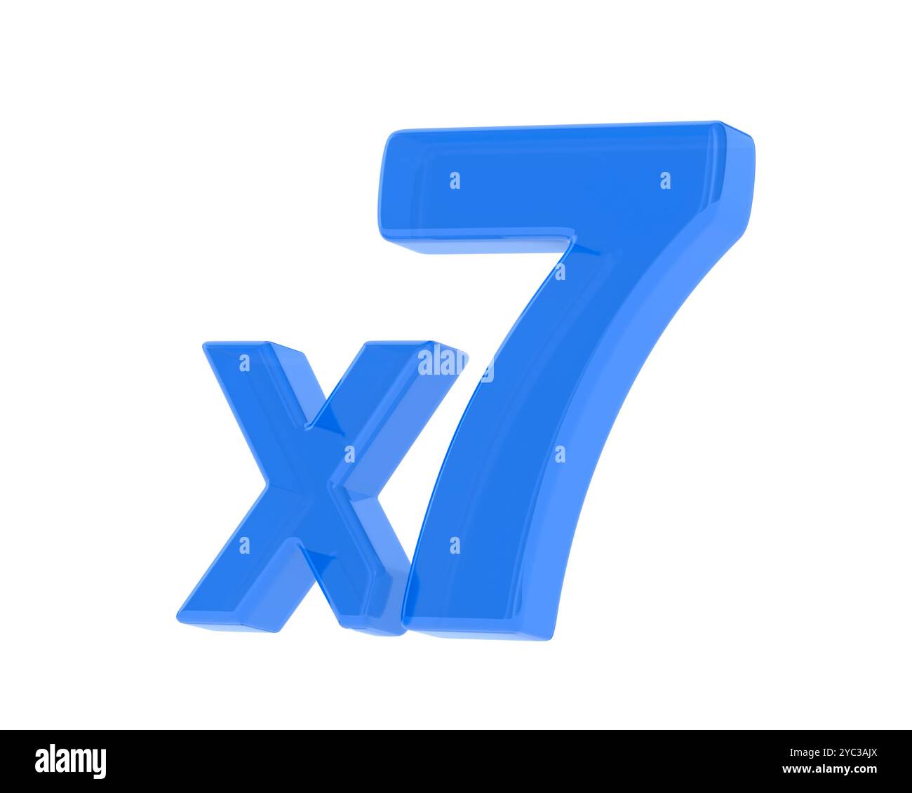 Blue x7 symbol on white background. Isolated 3d illustration Stock ...