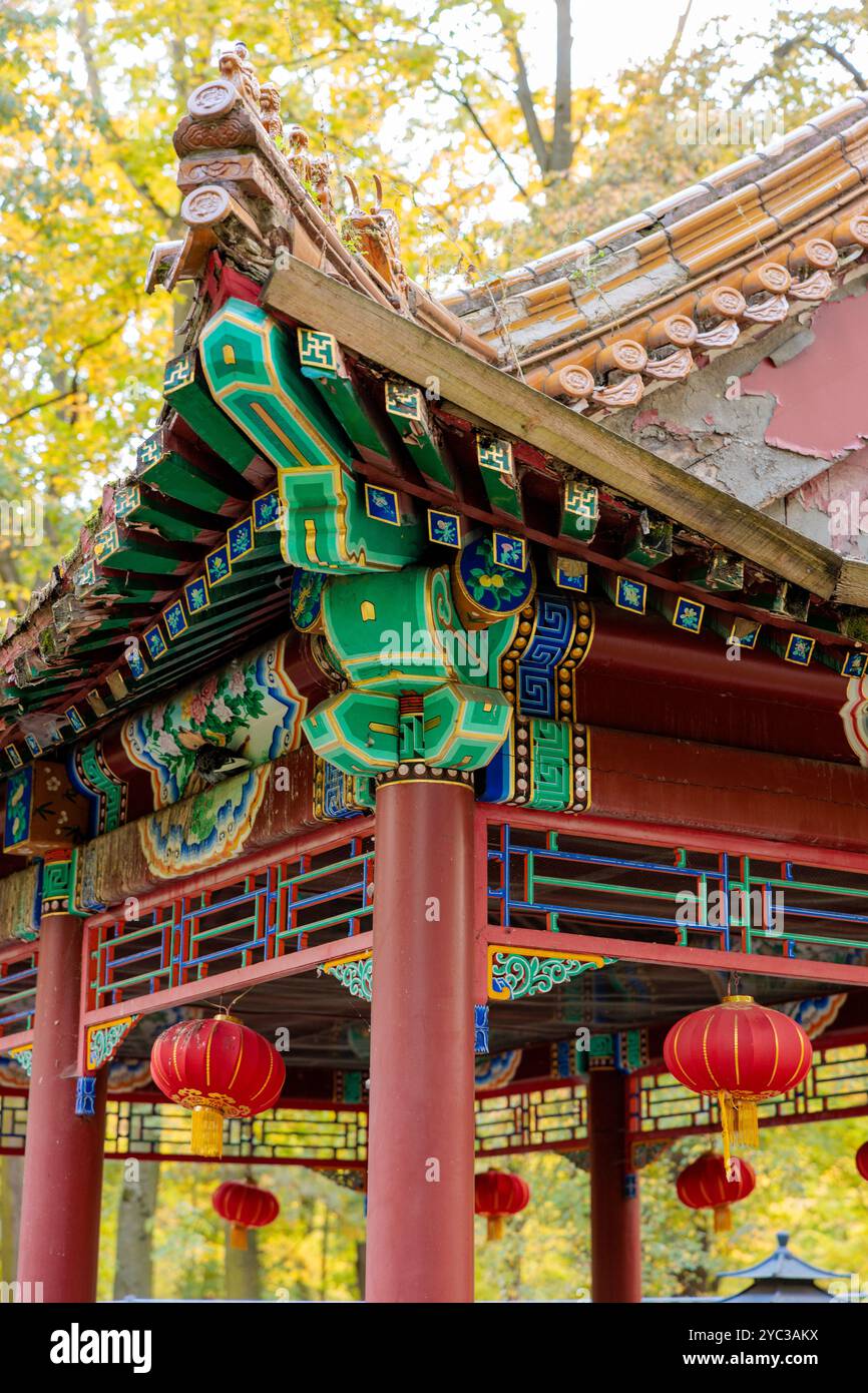 colorful Chinese shelter in the park Stock Photo - Alamy