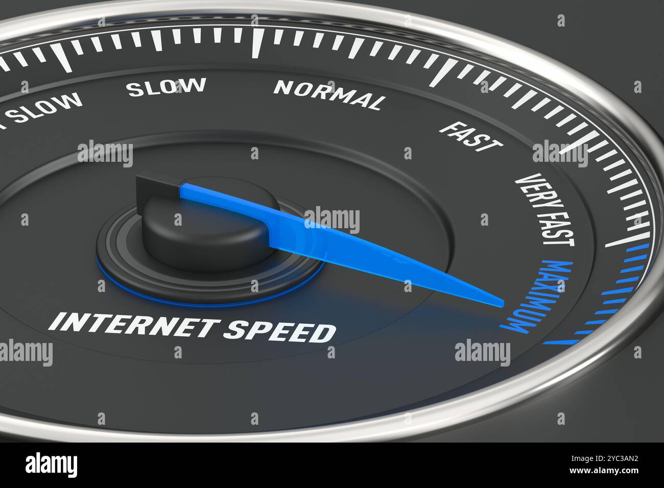 Internet speed on car speedometer. 3D illustration Stock Photo - Alamy