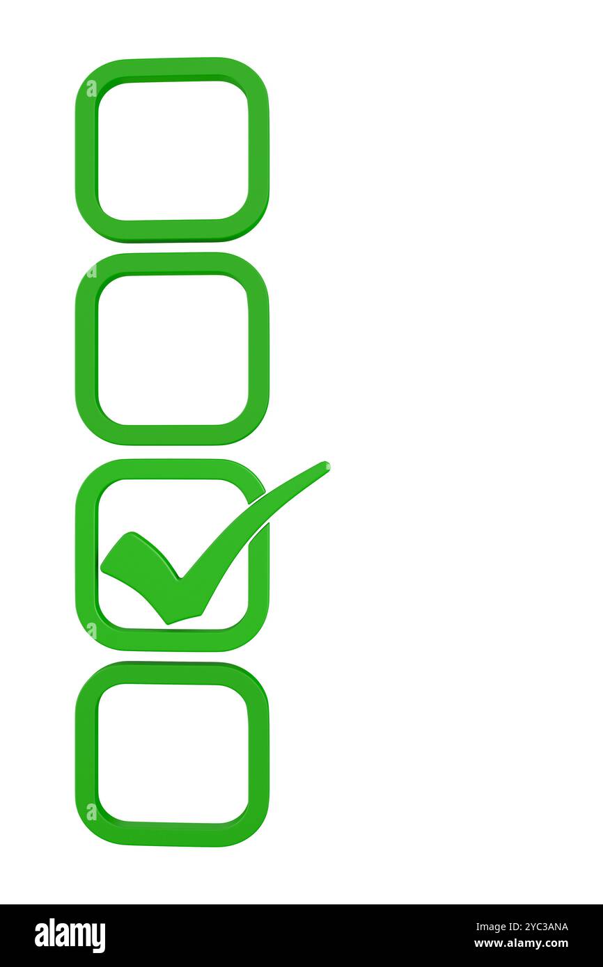 Check mark sign on white background. Isolated 3D illustration Stock ...