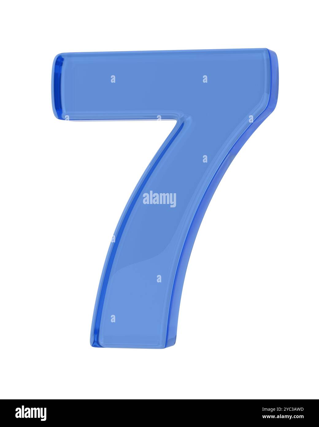 Number seven on white background. Isolated 3D illustration Stock Photo ...