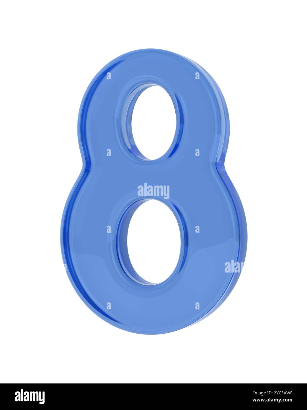 Number eight on white background. Isolated 3D illustration Stock Photo ...