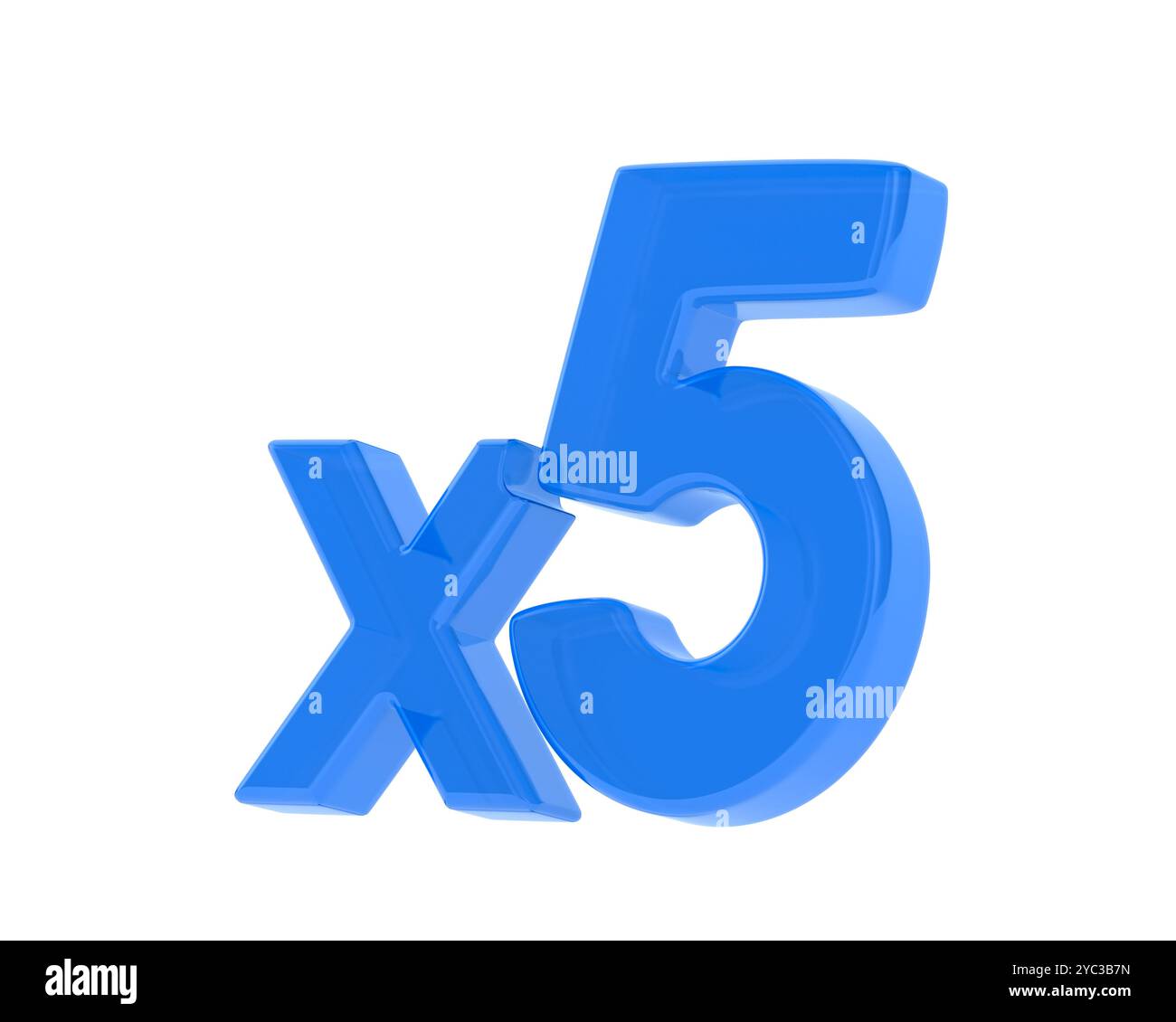 Blue x5 symbol on white background. Isolated 3d illustration Stock ...