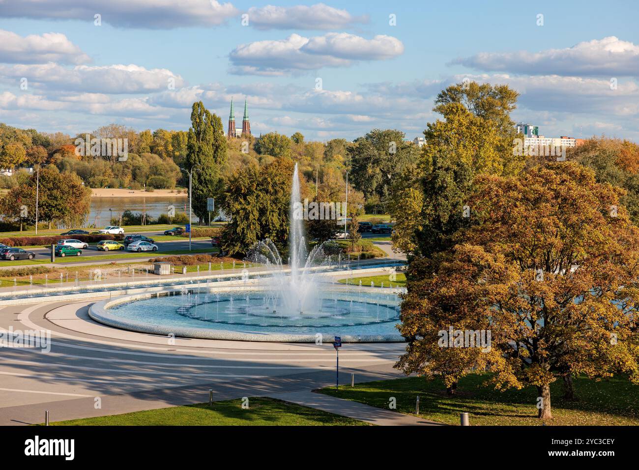 Multimedia Fountain Park in Warsaw Stock Photo - Alamy
