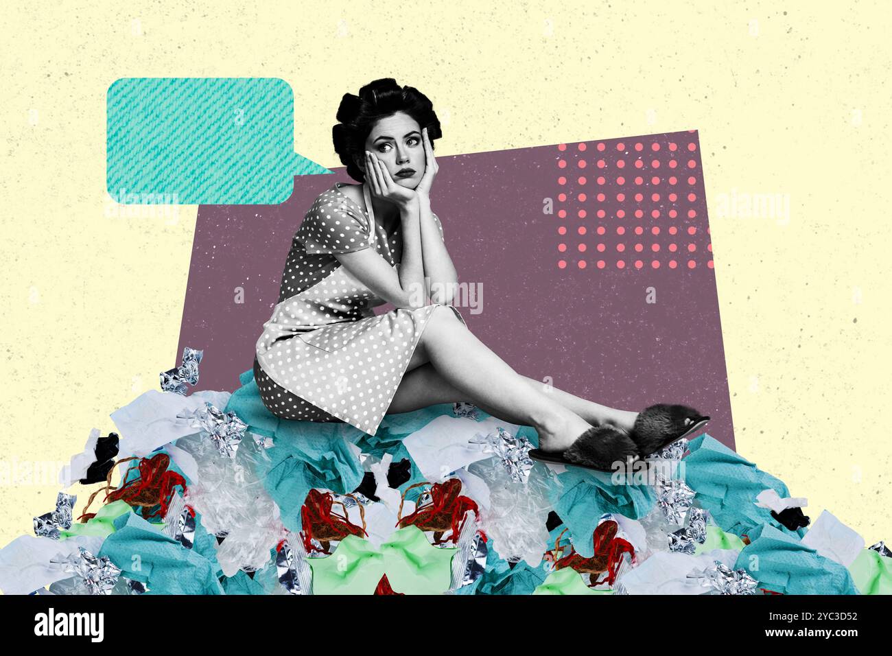 Composite trend artwork 3D sketch image photo collage of monochrome ...