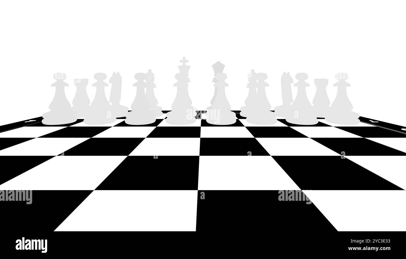 Silhouette Chess Board and pieces. Board game. A chess piece, or ...