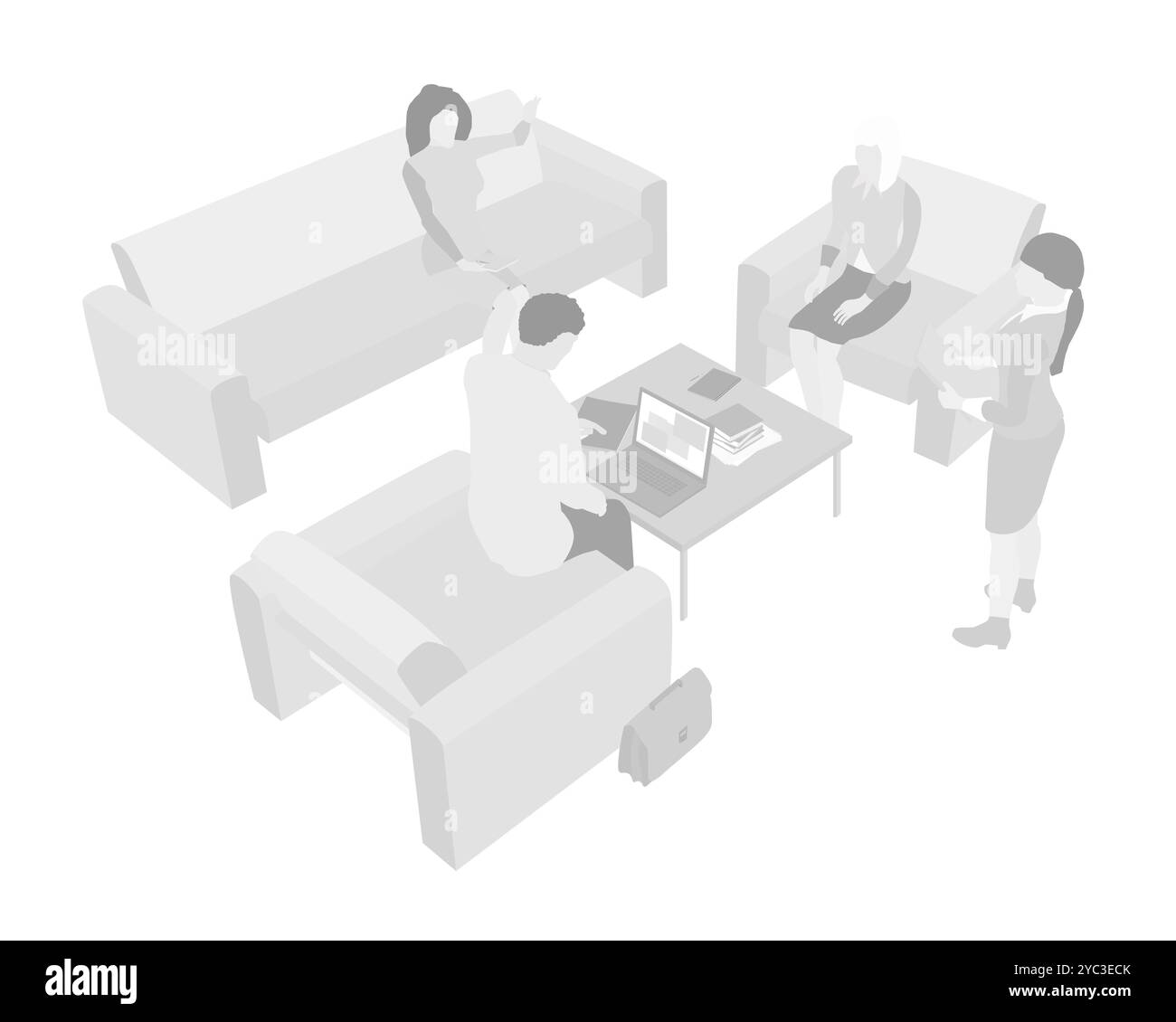 Couple work on laptop Black and White Stock Photos & Images - Alamy