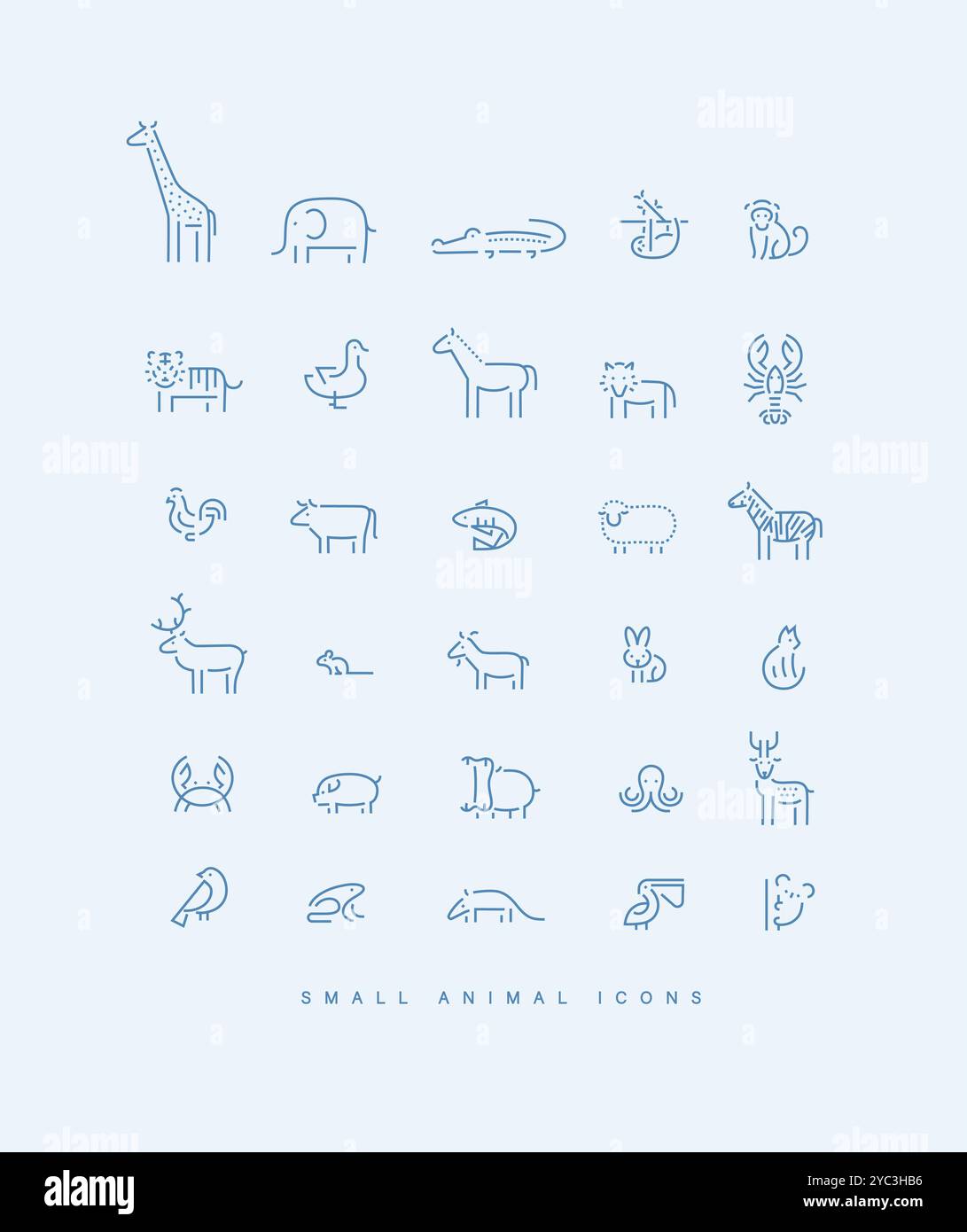 Animals collection giraffe, elephant, crocodile, sloth, tiger, cheetah ...