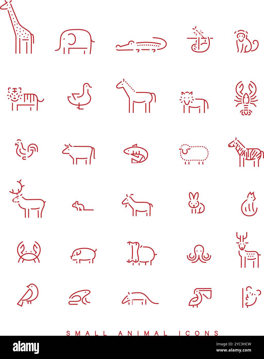 Animals collection giraffe, elephant, crocodile, sloth, tiger, cheetah ...