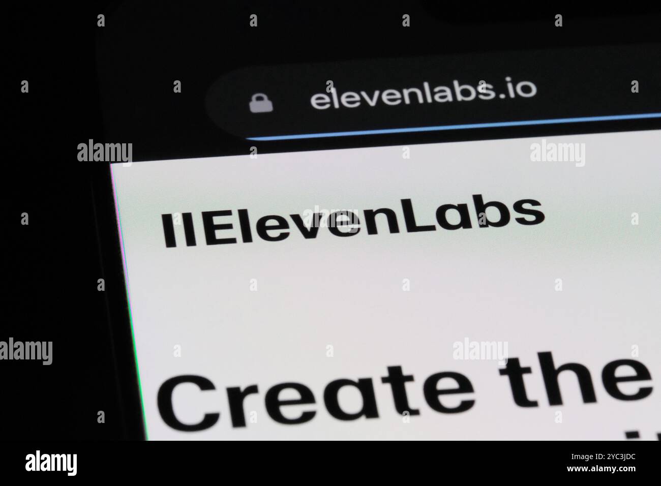 Shanghai,China-Oct.21st 2024:ElevenLabs company brand logo on website ...