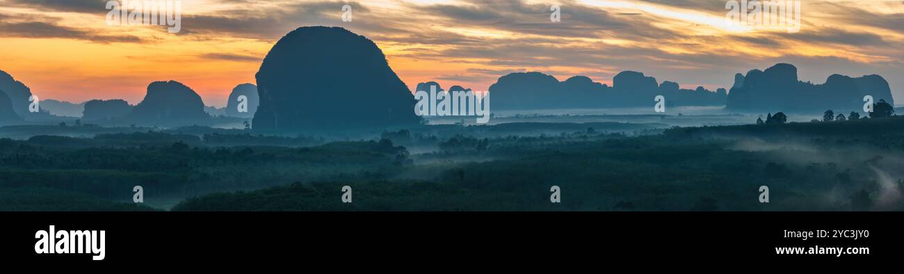 Mountain sunrise view at Din Deang Doi viewpoint with tropical forest ...