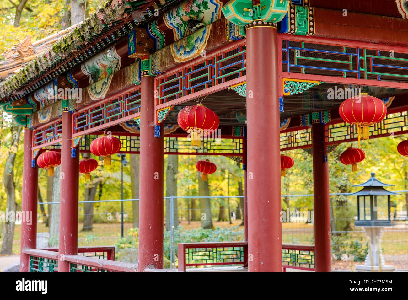 colorful Chinese shelter in the park Stock Photo - Alamy