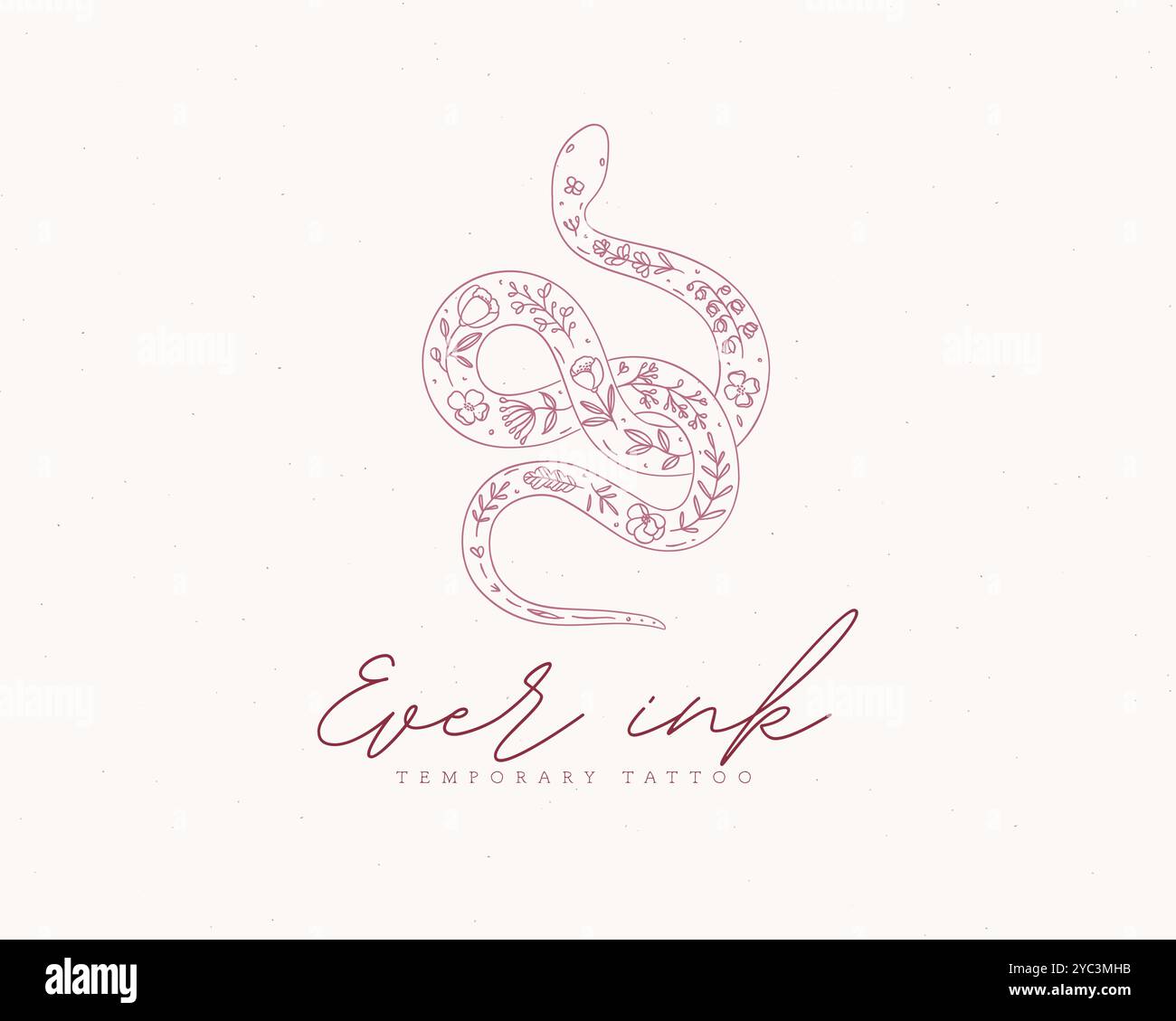 Snake label design lettering ever ink temporary tattoo drawing in ...