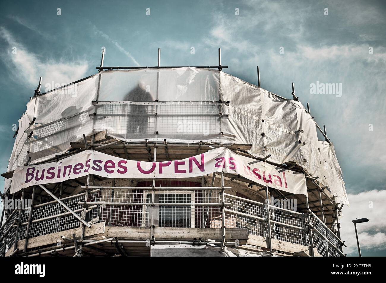 Renovation work being carried out on the Stanley Buildings in Blackpool ...