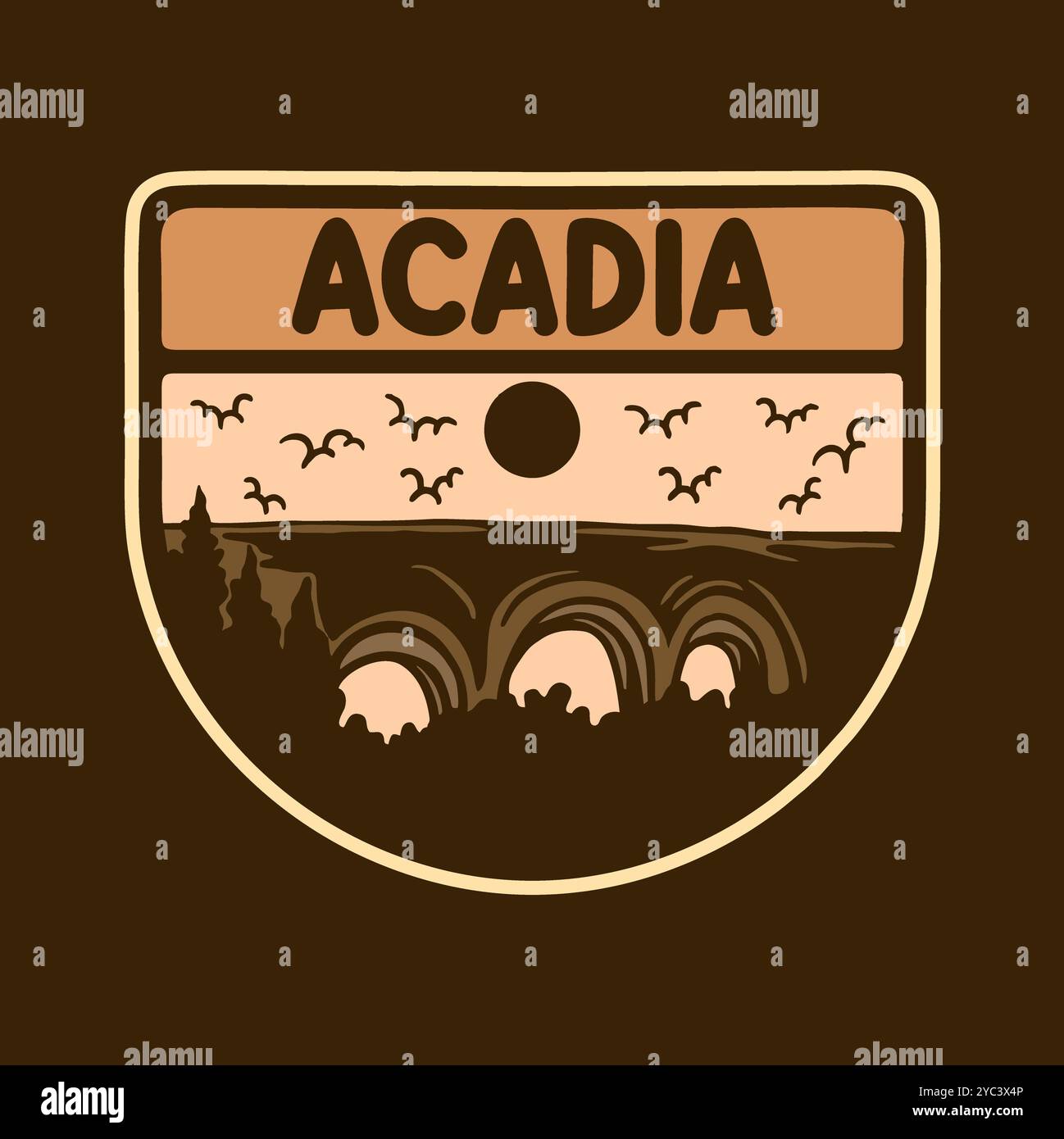 ACADIA NATIONAL PARK BADGE LOGO Stock Photo - Alamy