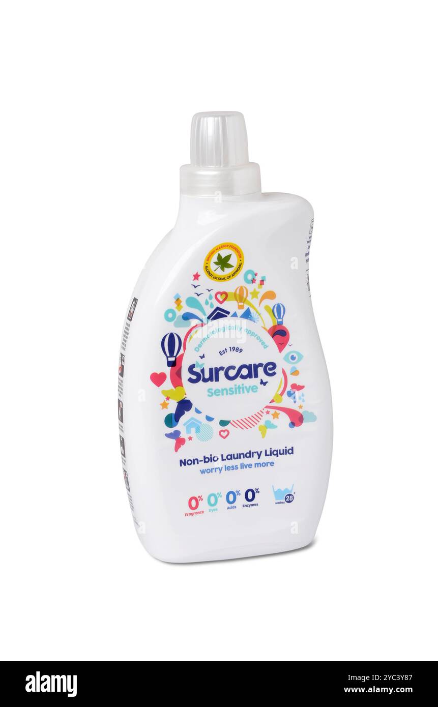 Plastic bottle Surcare Non Bio Sensitive laundry liquid detergent ...