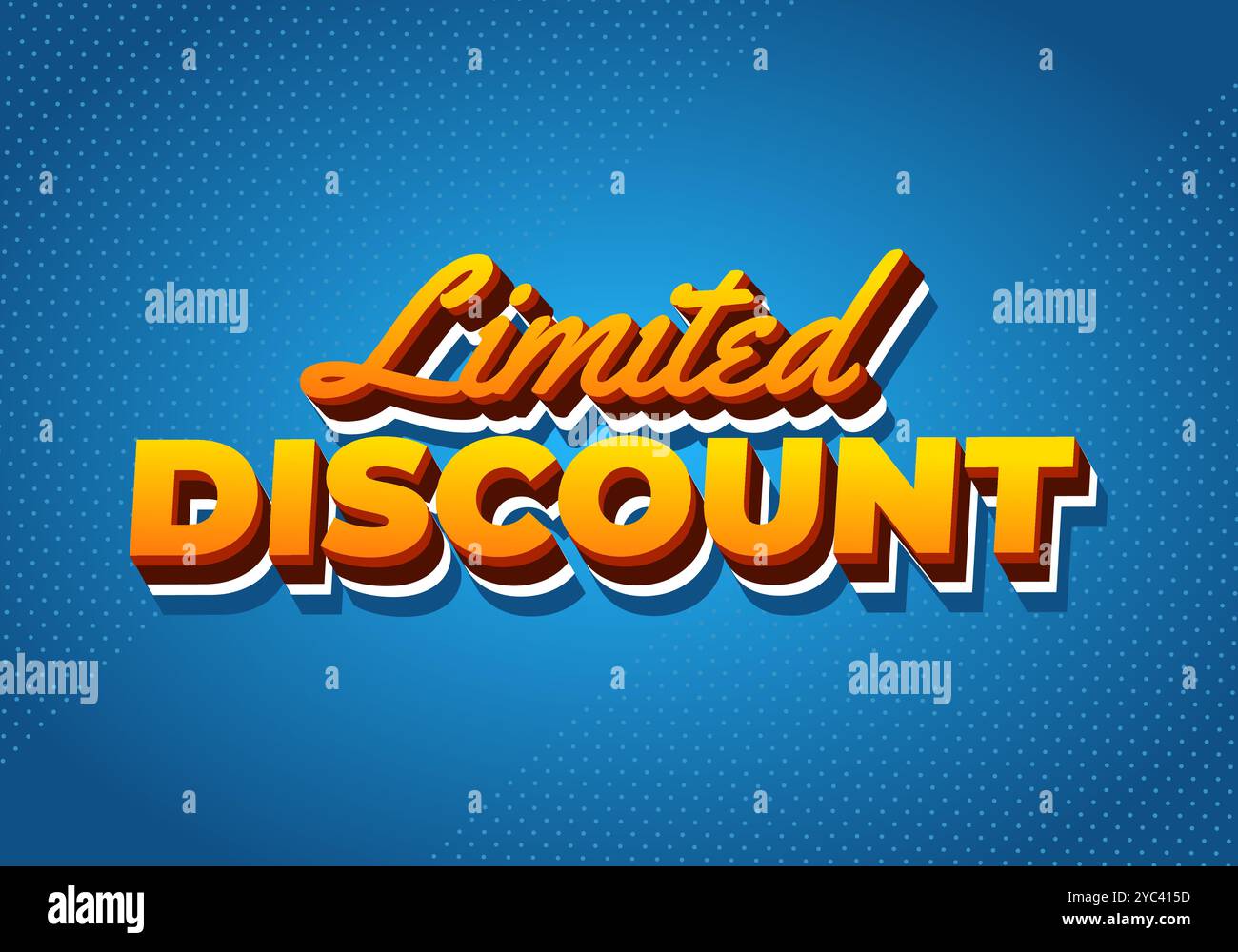 Limited discount. Text effect design in modern colors with 3D style ...