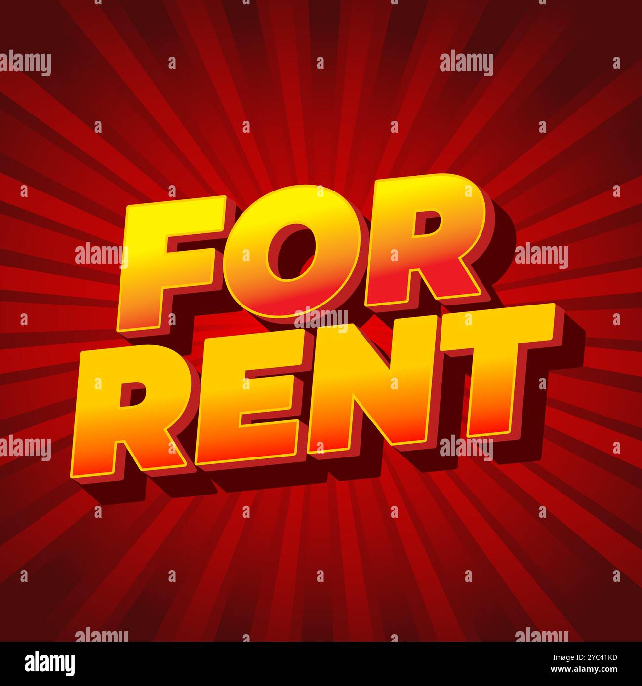 For rent. Text effect design for social media or online media. Square ...