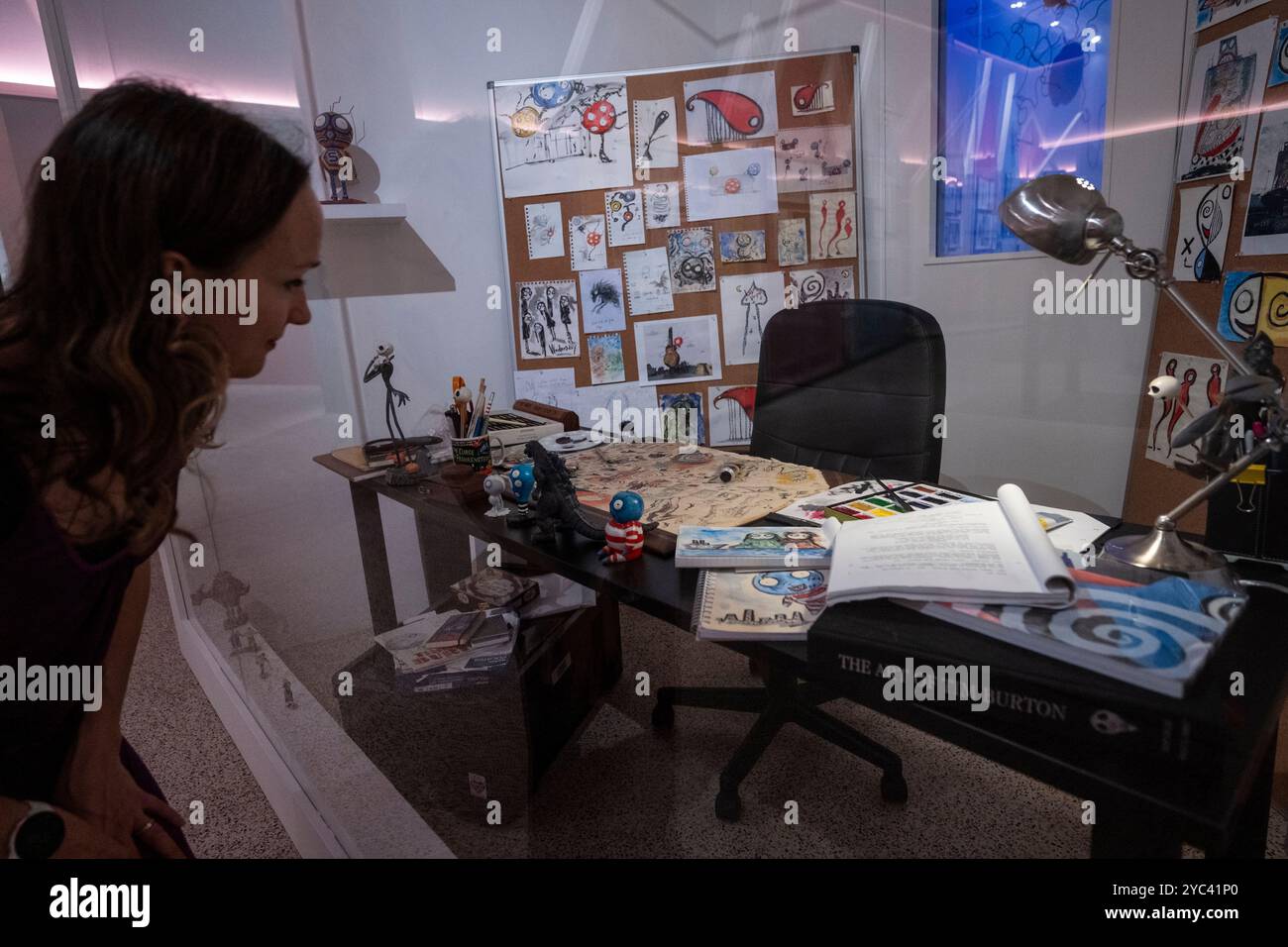 London, UK. 21 October 2024. A staff member views a recreation of Tim ...