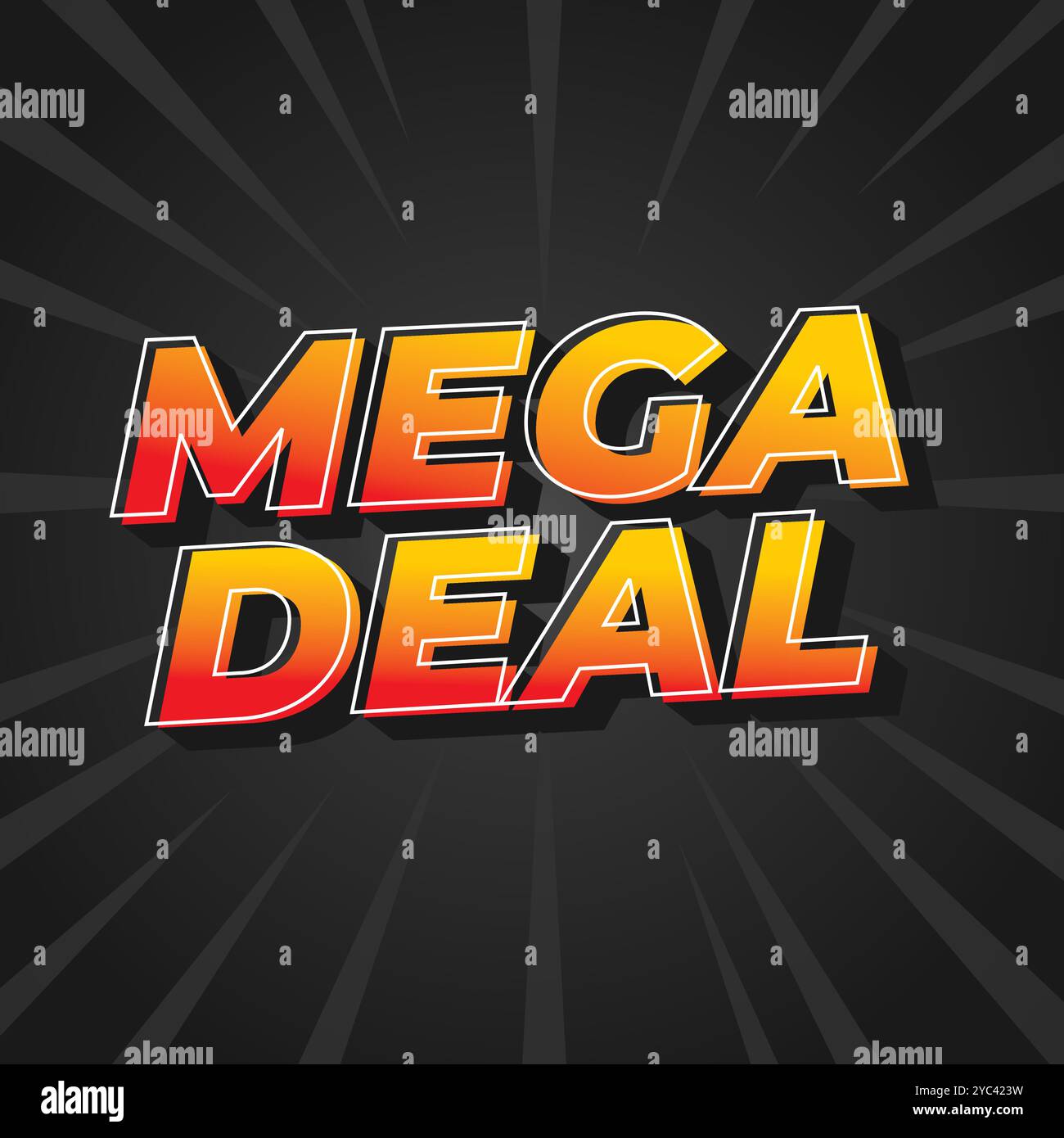 Mega deal. Text effect design in 3D look for promotional ads. Square ...