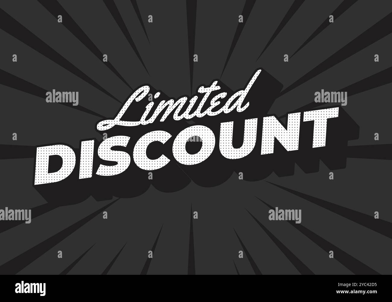 Limited discount. Text effect design in modern colors with 3D style ...