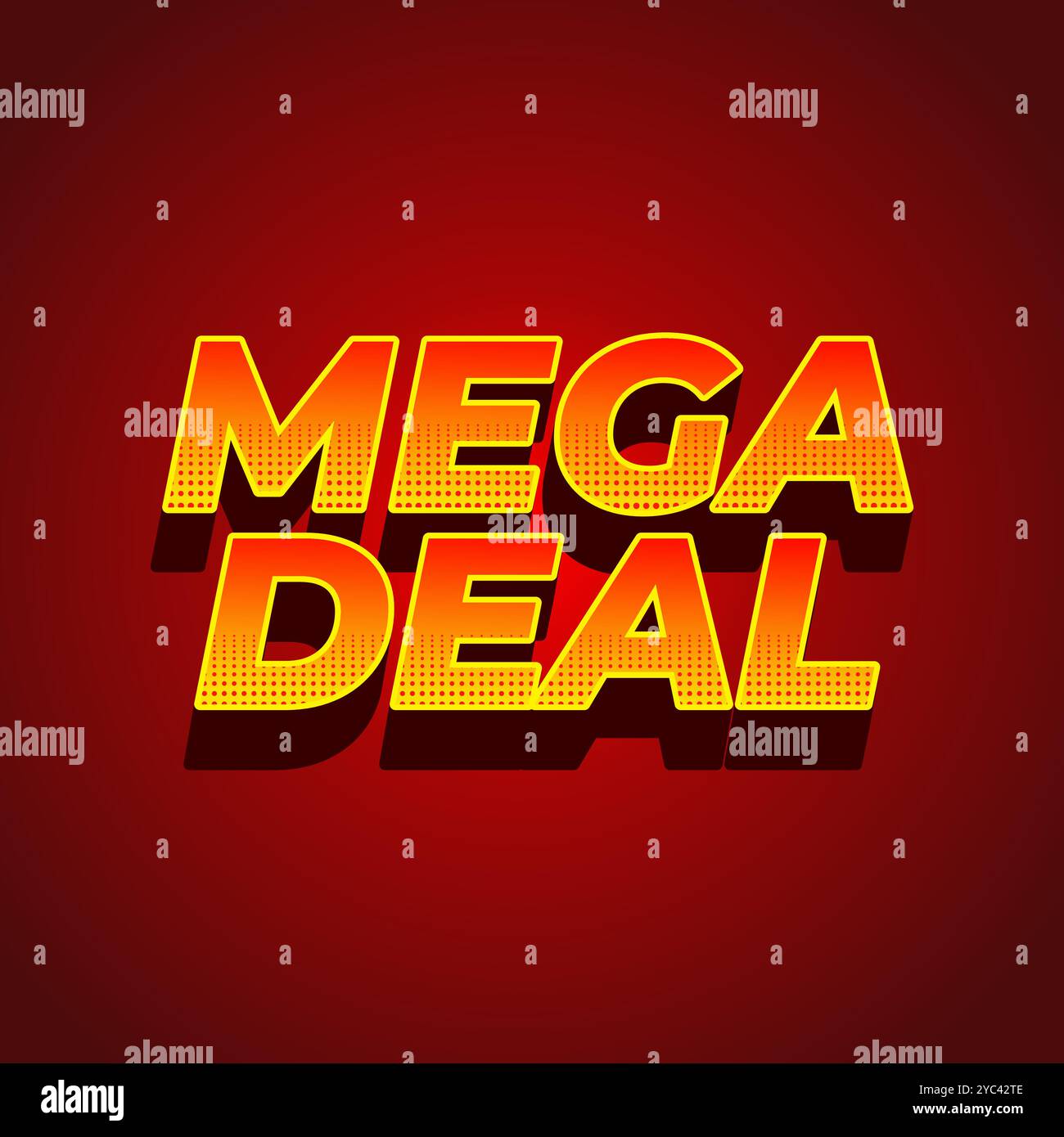 Mega deal. Text effect design in 3D look for promotional ads. Square ...