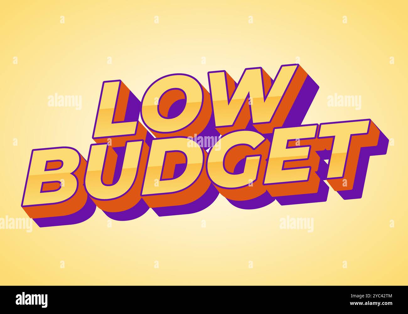 Low budget. text effect design in 3D style with good colors Stock ...