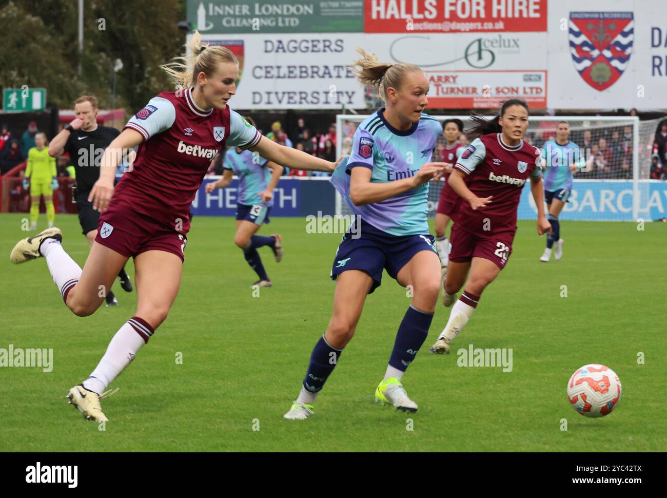 London, UK. 20th Oct, 2024. LONDON, ENGLAND - L-R Shannon Cooke of West ...