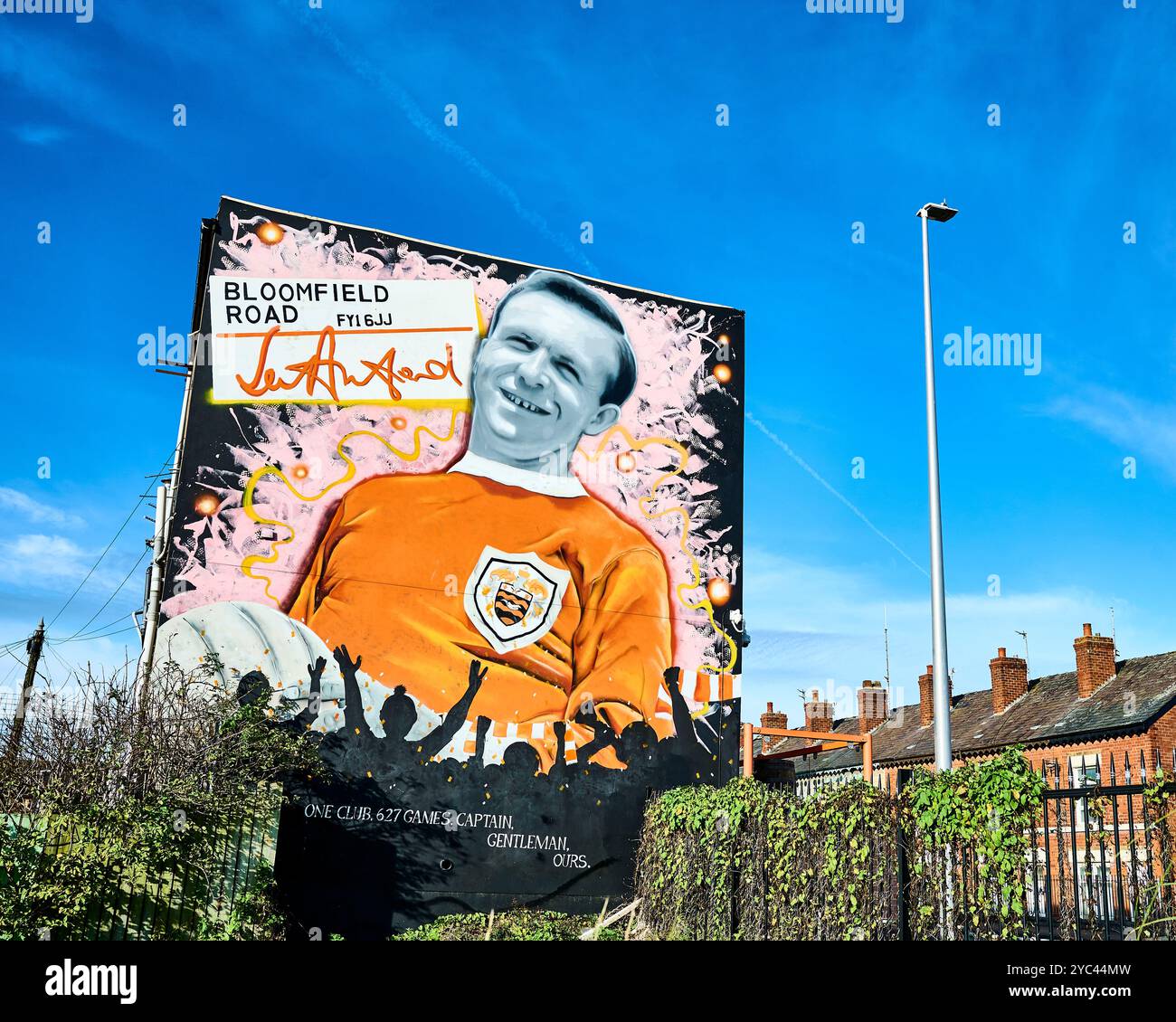 Mural of the late Jimmy Armfield by artist Matt Bishop on a wall ...