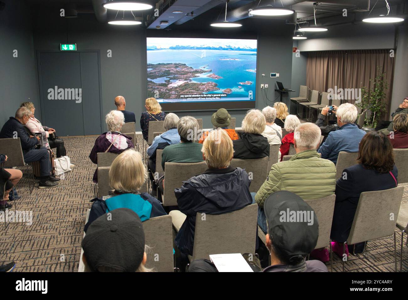 Bergen, Norway 9th September, 2024 Tourists listen to the briefing of ...
